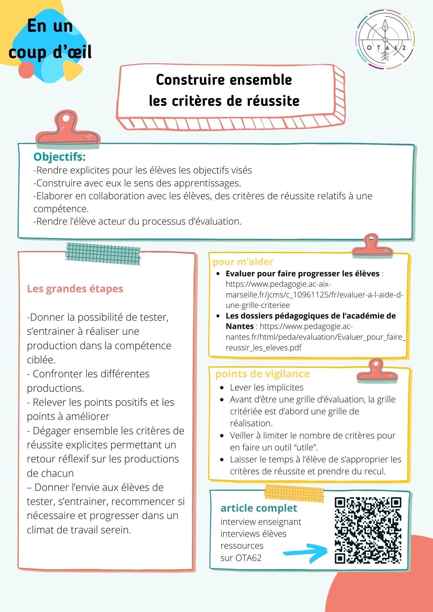 CONSTRUIRE ENSEMBLE LES CRITERES DE REUSSITE – OTA62 – Ensemble ...
